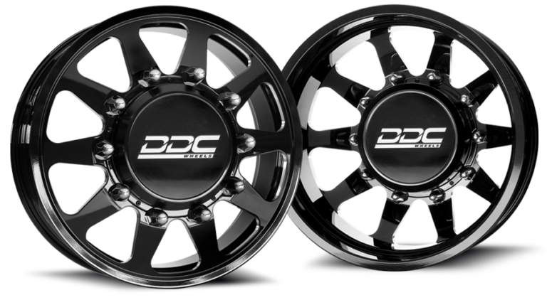 The Ten Black Milled Dually Wheels - DDC Wheels